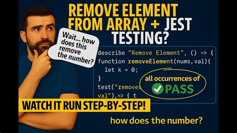 Step By Step Removing Array Element Jest Test Tutorial Youtube