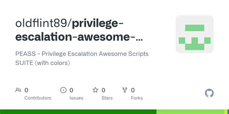GitHub Oldflint89 Privilege Escalation Awesome Scripts Suite PEASS