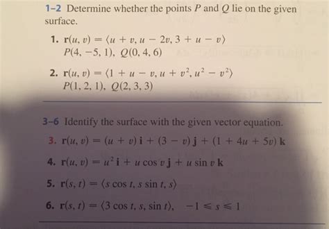 Solved 1 2 Determine Whether The Points P And Q Lie On The Chegg Com