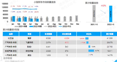 5月轿车市场销售分析报告：小型车销量2 44万辆，同比下降25 3 ，环比下降4 9 达示数据