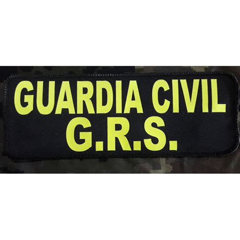 Parche Guardia Civil Grs Alta Visibilidad Peto Velcro 230x80mm
