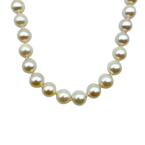 Collier Choker En Perles De Culture Du Japon Avec Fermoir En Or Jaune