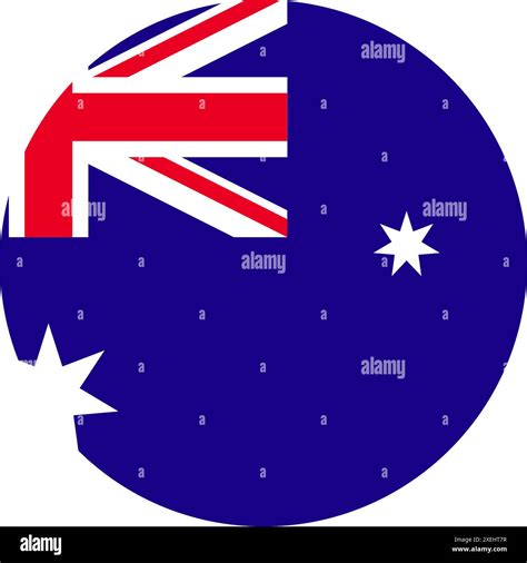 Australia Flag In Circle Vector Illustration Official Color National Flag Symbol Of Nation