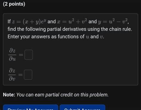 solved 2 ﻿points if z x y ey ﻿and x u2 v2 ﻿and