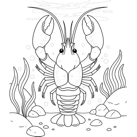 Crawfish Color Sheet Coloring Pages Mimi Panda