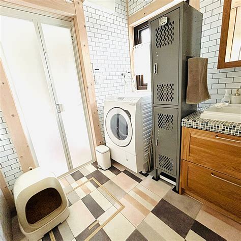 バストイレウッドワンの洗面台lyonロッカーインテリア猫トイレなどのインテリア実例 2024 04 20 093300
