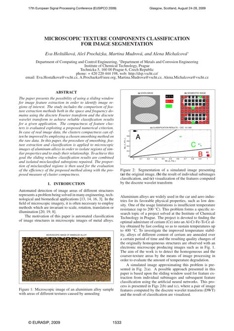 Pdf Microscopic Texture Components Classification For Image Segmentation