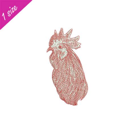 Cock Head Rg Embroidery Designs