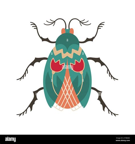 Beetle Insect Illustration Abstract Fantasy Bug With Colorful