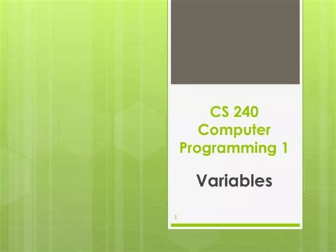Ppt Cs 240 Computer Programming 1 Powerpoint Presentation Free
