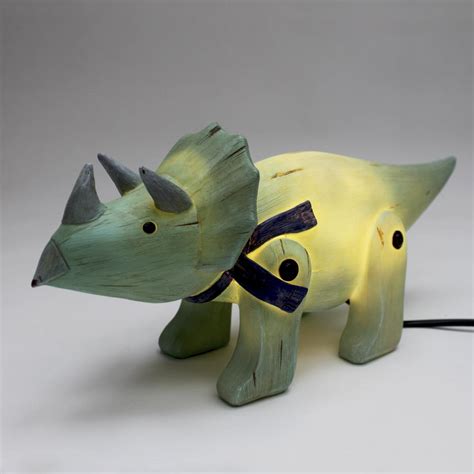 Green Wood Effect Triceratops Dinosaur Light Bouchic