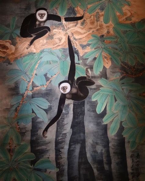 Untitled — 民国文物 双猿图 临展高罗佩三千大千张大千作品展 重庆中国三峡博物馆 渝中区 At