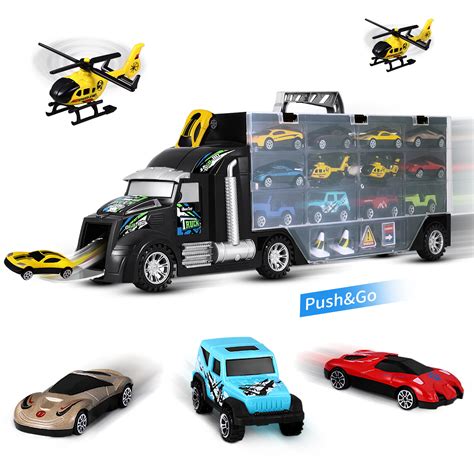 18pcs Truck Carrier Racing Car Play Set Transport Car Toys Lorry Truck