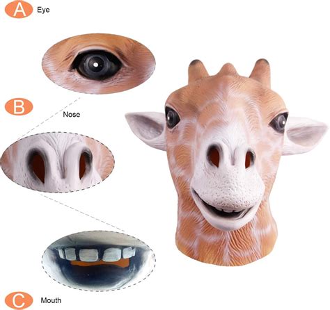 Molezu Giraffe Mask Halloween Giraffe Full Over Head Mask Novelty