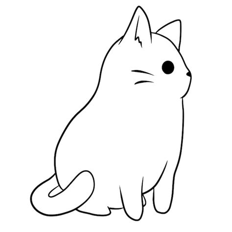 만화 고양이 귀여운 동물 낙서 카와이 애니메이션 색칠 공부 페이지 귀여운 일러스트 클립 아트 캐릭터 프리미엄 벡터