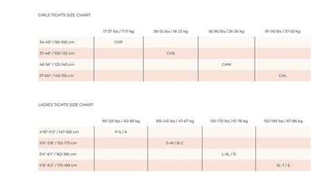Bloch Size Chart The Collective Dancewear