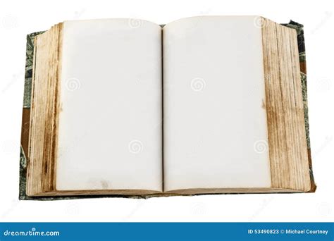 Смотреть вниз на старой раскрывает книгу с пустыми страницами Стоковое