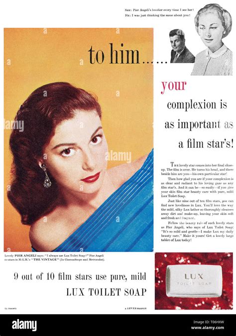 1957 British Advertisement For Lux Soap Featuring Actress Pier Angeli