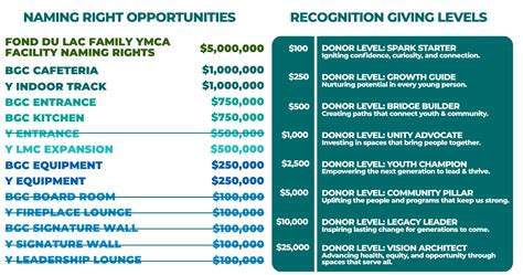 Capital Campaign Donor Recognition Ymca Fdl