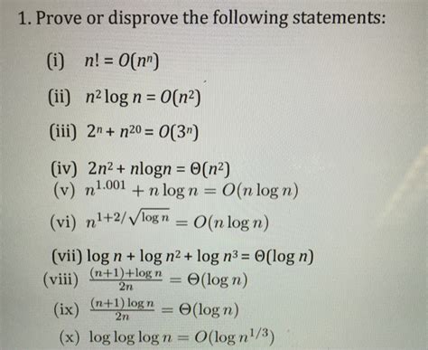Solved 1 Prove Or Disprove The Following Statements Ii