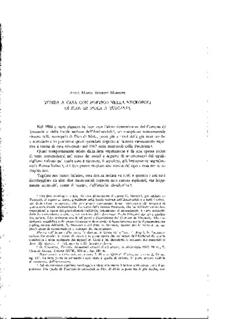Pdf Anna Maria Sgubini Moretti Tomba A Casa Con Portico Nella Necropoli Di Pian Di Mola Di
