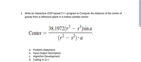 Solved 1 Write An Interactive Oop Based C Program To