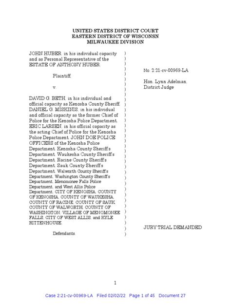 Amended Complaint Naming Rittenhouse Download Free Pdf Conspiracy