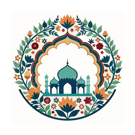 Mughal Garden Frame Vector Illustration Premium Ai Generated Vector
