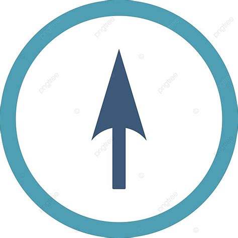 Rounded Vector Icon In Blue And Cyan Colors Depicting A Flat Arrow