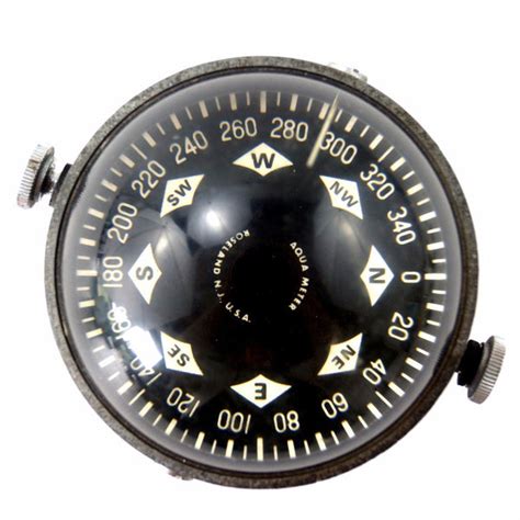 Vintage Marine Compass Liquid Filled In Black Metal Housing By Aqua Me