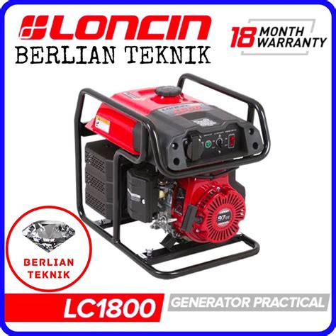 Jual Gasoline Generator Mesin Genset Bensin Loncin Lc 1800 1000 Watt