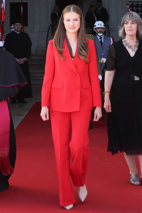 Princess Leonors Style In Portugal Red Suit By Ch