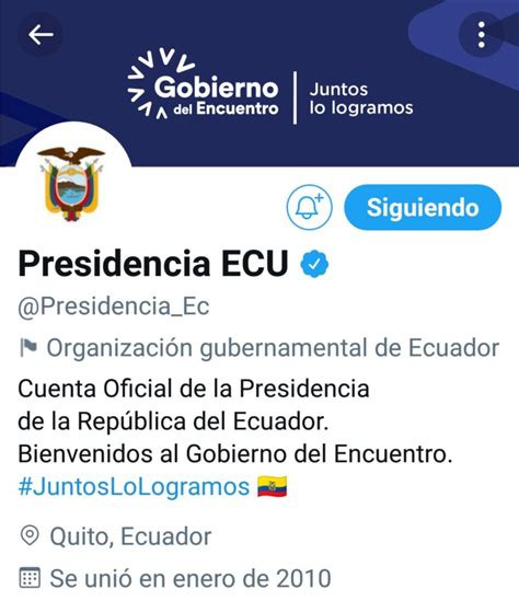 Reemplazan Logo Y Eslogan Del Gobierno Ecuatoriano También Perfiles En