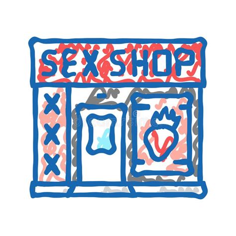 Sex Shop Store Icon Doodle Illustration Stock Vector Illustration Of