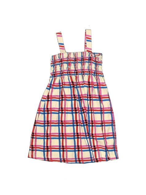 Hanna Andersson 100 Cotton Checkered Gingham Grid Plaid Red Dress Size