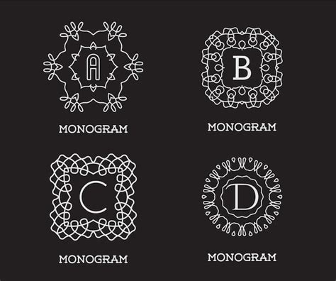 Conjunto de plantilla de diseño de monograma ilustración de vector de letra premium de calidad