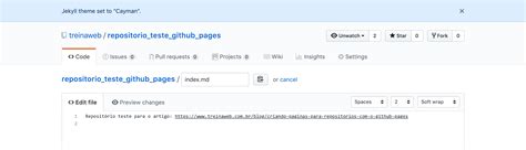 criando páginas para repositórios com o github pages blog da treinaweb