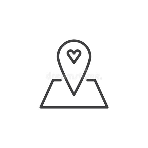 Location Pin Line Icon Map Pointer Outline Vector Sign Linear Style Pictogram Isolated On