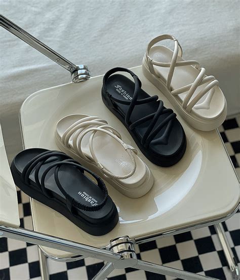 여름 올데이 통굽 뒷밴딩 샌들 4cm 데일리 키높이 샌들 여름코디 바캉스룩