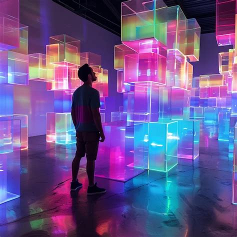Explore A Interseção Da Arte E Da Tecnologia Na Criação De Instalações Interativas Imagem
