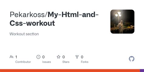 Github Pekarkossmy Html And Css Workout Workout Section