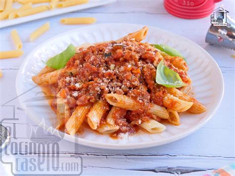 Macarrones a la boloñesa para 4 personas El cocinero casero Pasta y