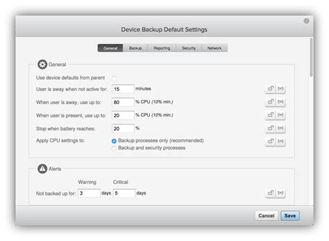Configure Device Backup Settings Documentation