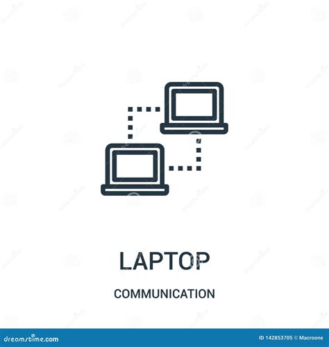 Laptop Icon Vector From Communication Collection Thin Line Laptop Outline Icon Vector