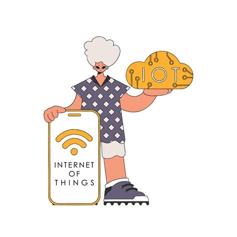 Premium Vector Man Hosting Server For Cloud Storage And Iot