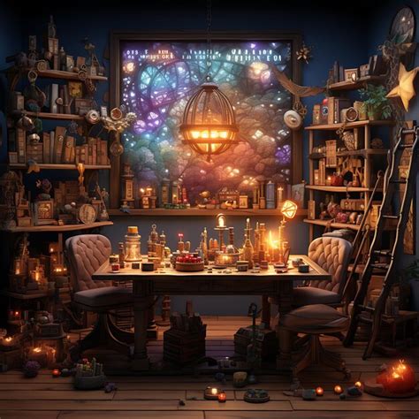 Premium Photo Role Playing Game Rpg Enthusiasts Room Girls With Shelves Of Illustration