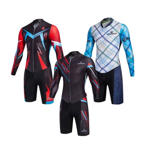 2017 Mens Cycling Skinsuit Long Sleeve Triathlon Speedsuit Cycling