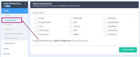 Setting Up And Using Client Classifications
