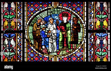 France Alsace Strasbourg Strasbourg Cathedral Stained Glass Window