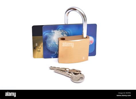 Credit Card Saftey Lock With Keys Stock Photo Alamy